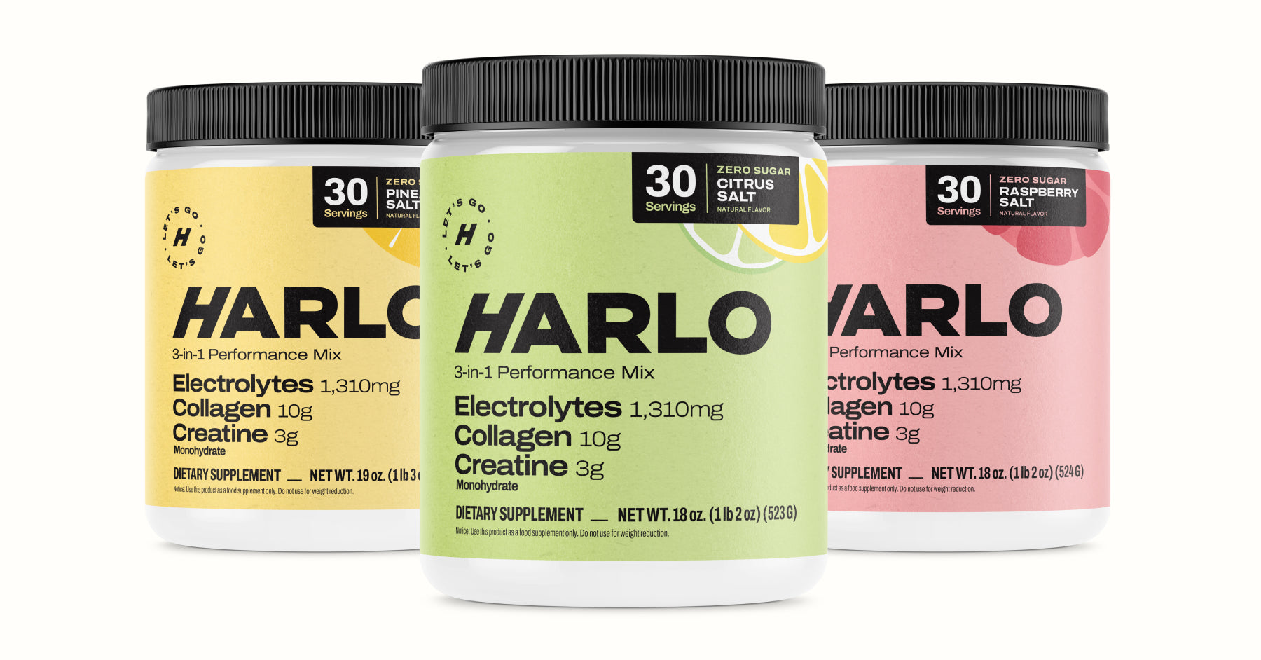 Harlo Electrolytes, Collagen, & Creatine - Zero-Sugar Drink Mix